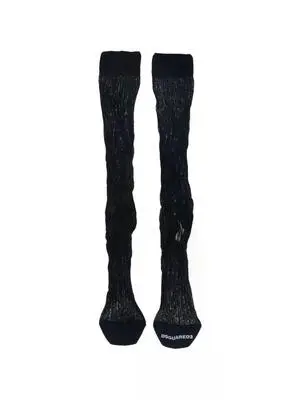 Dsquared2 Ribbed Knit Thigh High Socks - Blue