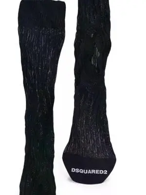 Dsquared2 Ribbed Knit Thigh High Socks