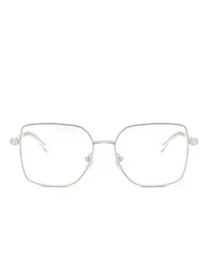 Michael Kors Embellished Square-frame Glasses - Silver