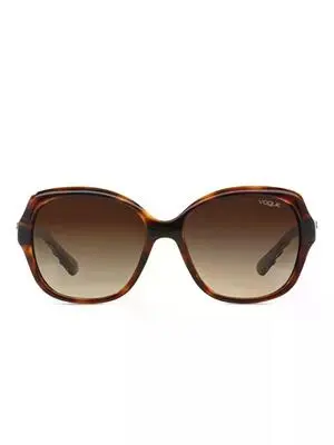 VOGUE EYEWEAR Striped Dark Havana Sunglasses - Brown