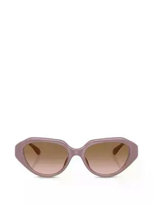 COACH C Logo-plaque Geometric-frame Sunglasses - Purple