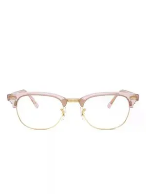 Ray-ban Photo Waves Clubmaster Half-frame Glasses - Purple