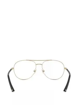 JIMMY CHOO Pilot-frame Double-bridge Glasses - Gold