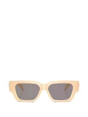 Versace Medusa-plaque Rectangle-frame Sunglasses - Neutrals