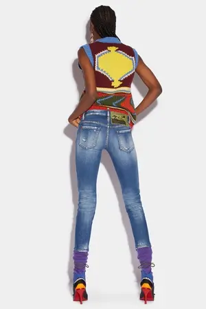 Dsquared2 Jennifer Cropped Jeans In Light Clean Wash