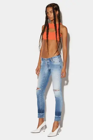 Dsquared2 Light Sunset Wash Jennifer Cropped Jeans