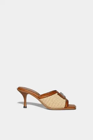 Dsquared2 Jungle Rafia Sandals - Black