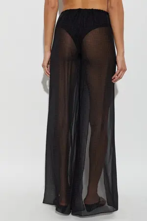 Balmain Silk Beach Trousers With Monogram