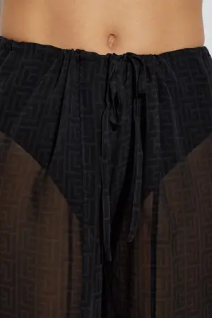 Balmain Silk Beach Trousers With Monogram