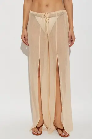 Balmain Silk Beach Trousers With Monogram