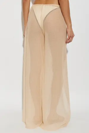 Balmain Silk Beach Trousers With Monogram