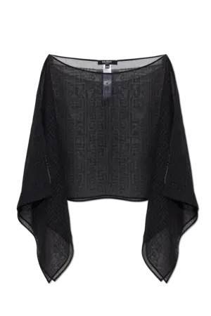 Balmain Silk Beach Poncho - Black