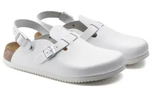 BIRKENSTOCK Kay Sl Natural Leather Narrow Fit Sandals - White