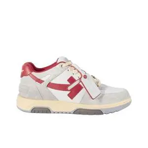 Off-White Out Of Office Leather Sneakers 'grey White Red - Grey/white/red