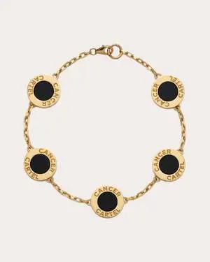 INCREDIBLE RISING Black Onyx & 14k Cancer Cartel Charm Bracelet - Gold