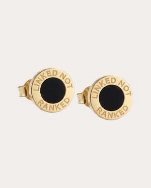 INCREDIBLE RISING Black Onyx & 14k Gloria Stud Earrings