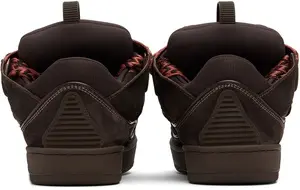 LANVIN Curb Leather Sneakers - Dark Brown
