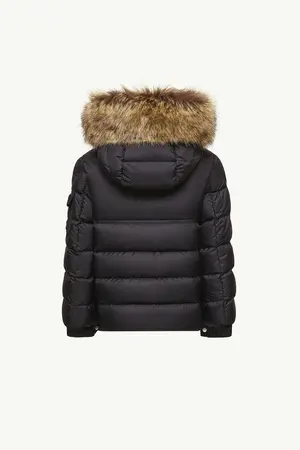 Moncler Down Jacket With Faux Fur Hood Trim