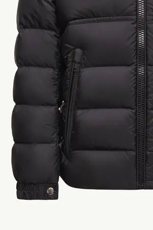 Moncler Down Jacket With Faux Fur Hood Trim