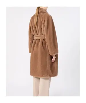 Max Mara Belted Fur Long Coat