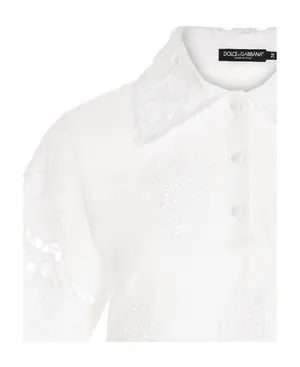 Dolce & Gabbana Embroidered Cropped Cotton Blouse