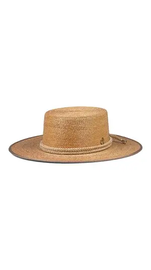 LE TRAP Boater Hat Straw - Beige/yellow
