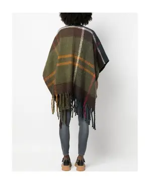 Barbour Checked V-neck Cape