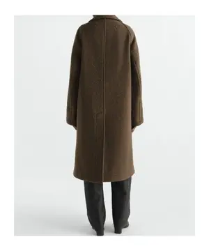LEMAIRE Double-breasted Coat In Felted Wool And Alpaca Blend