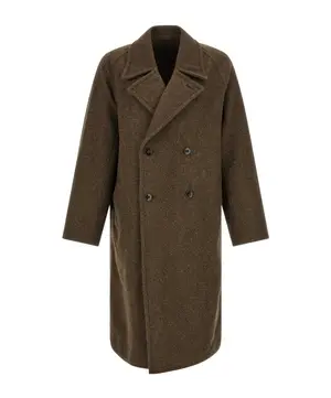 LEMAIRE Double-breasted Coat - Mud