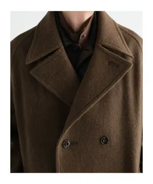 LEMAIRE Double-breasted Coat - Mud