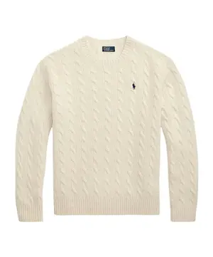 Polo Ralph Lauren Logo Embroidered Cable-knitted Jumper - Nude