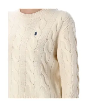 Polo Ralph Lauren Logo Embroidered Cable-knitted Jumper