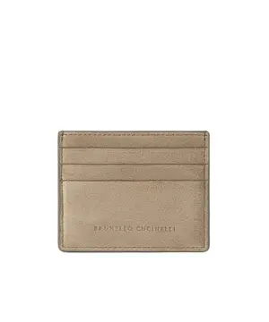 Brunello Cucinelli Suede Card Holder - Nude