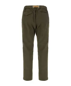 WHITE SAND Belted Pleated Trousers - Green