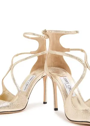 JIMMY CHOO Azia 95 Metallic Brilliance Sandals
