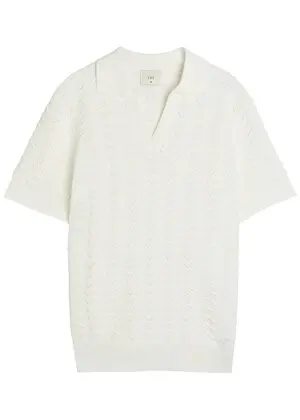 CHE Ripple Textured Fine-knit Polo Shirt