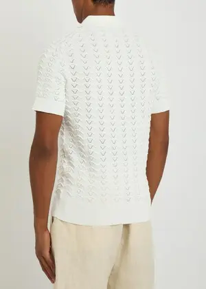 CHE Ripple Textured Fine-knit Polo Shirt