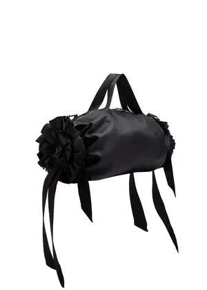 Simone Rocha Double Ribbon Rosette Nylon Top Handle Bag