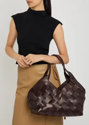 Dragon Diffusion Castello Large Woven Leather Tote Bag
