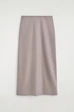 Cos Crinkled-satin Midi Skirt - Gray