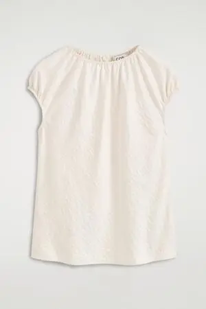 Cos Gathered Crinkled-satin Top - White