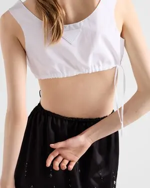 Prada Poplin Top With Drawstring Hem