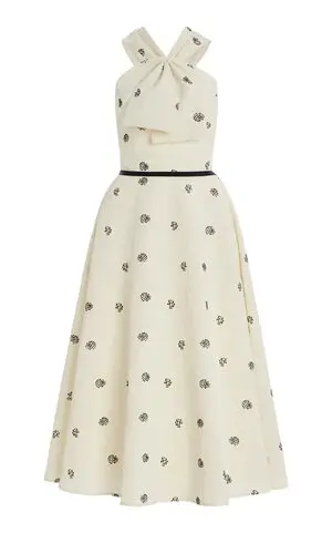 Rosie Assoulin Floral Jacquard Midi Dress