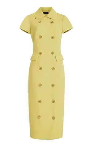 SERGIO HUDSON Double-breasted Blazer Dress - Yellow