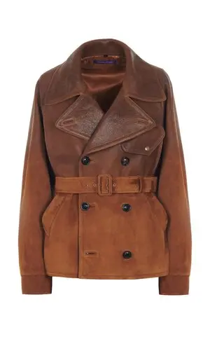 Ralph Lauren Specialorder-eldridge Belted Leather Jacket - Brown