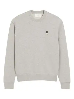 AMI Paris De Coeur Cotton Sweatshirt - Grey