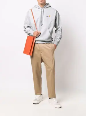 Carhartt Work In Progress Embroidered Logo Cotton Hoodie