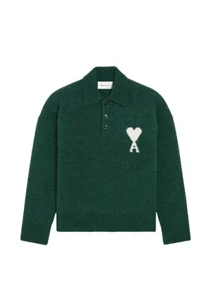 AMI Paris De Coeur Polo Shirt - Green