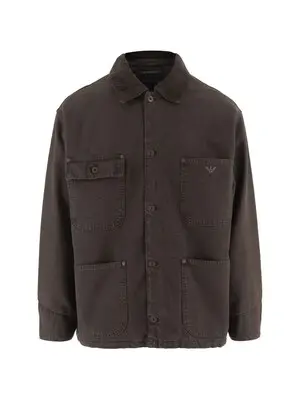 Emporio Armani Cotton Caban Coat - Brown