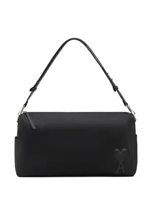 AMI Paris Marcel Large Nylon Shoulder Bag - Black